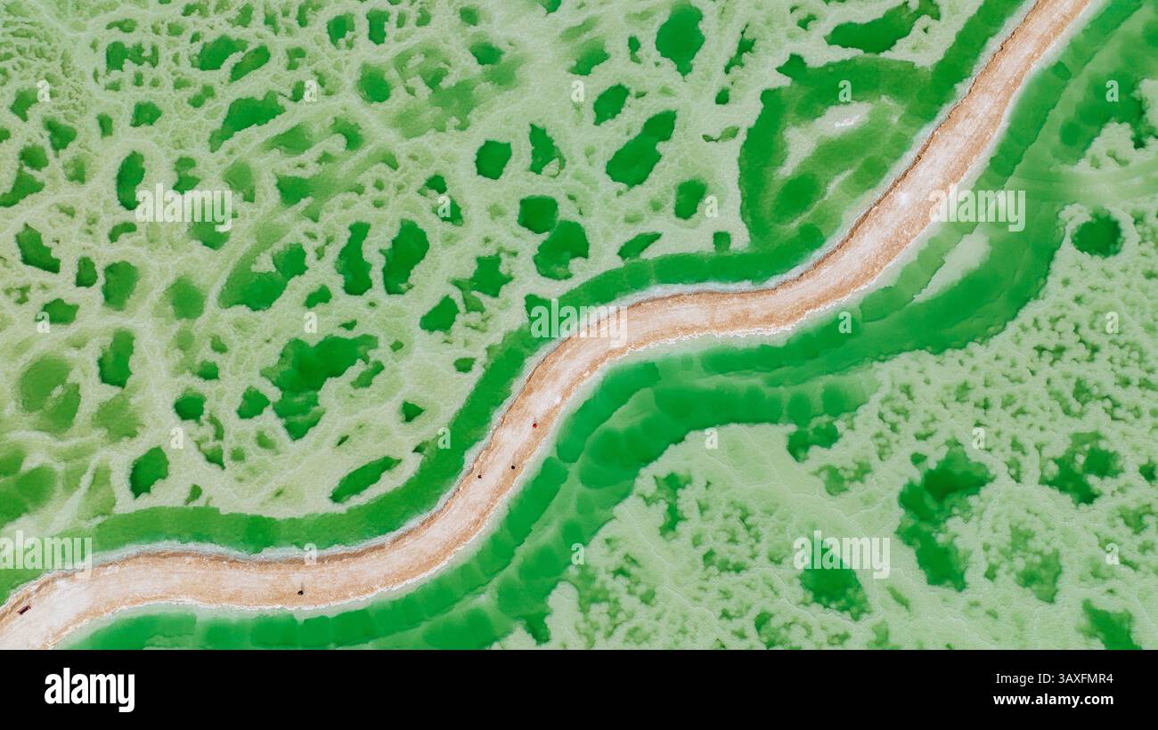 Mangya. 19th Apr, 2025. An aerial drone photo taken on April 19, 2025 ...