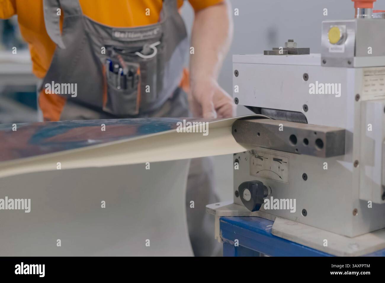 Parts of equipment on a conveyor belt. Production of conveyors Stock ...