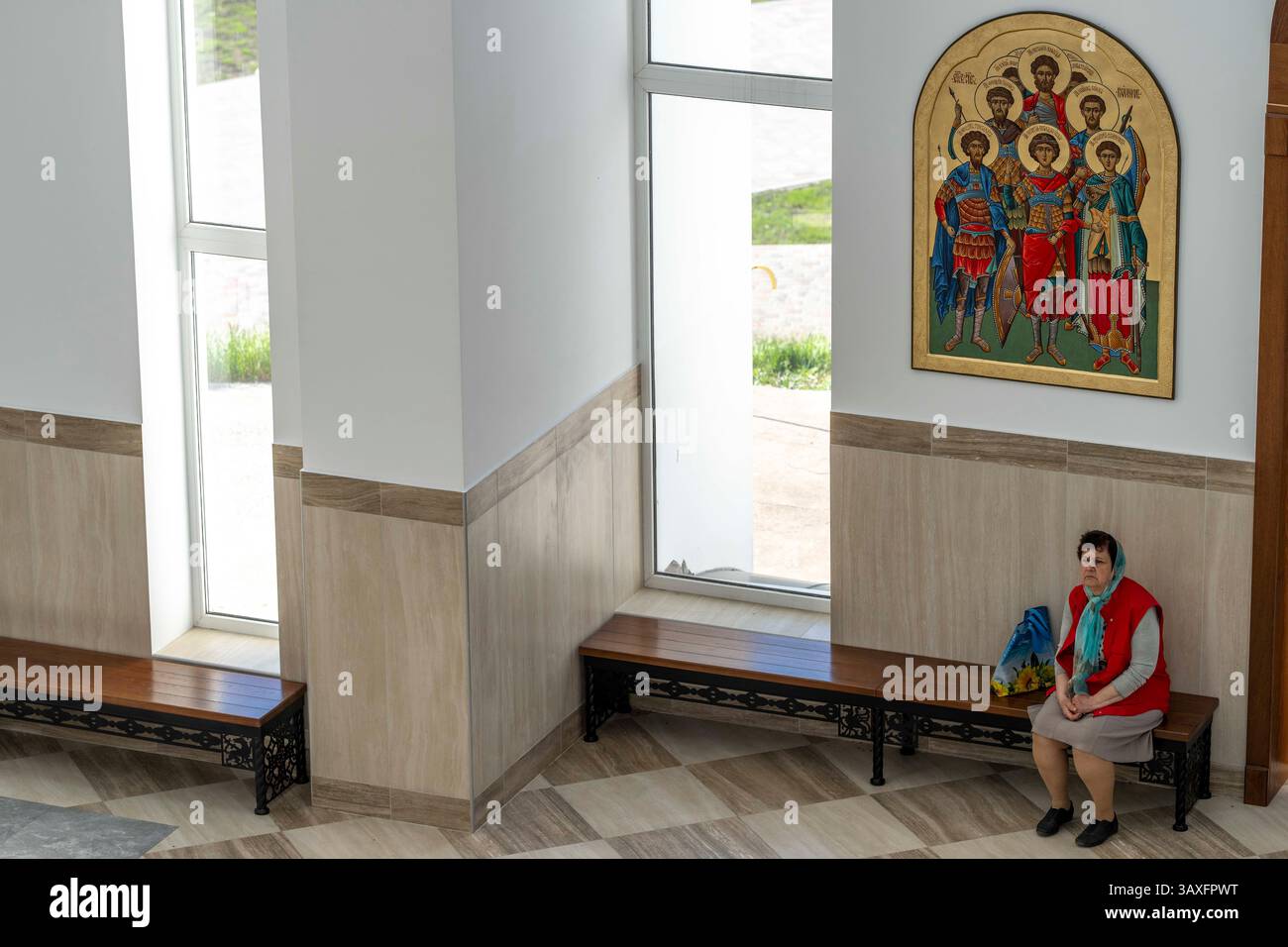 Bucha, Ukraine. 21st Apr, 2025. People attend the Easter Monday ...