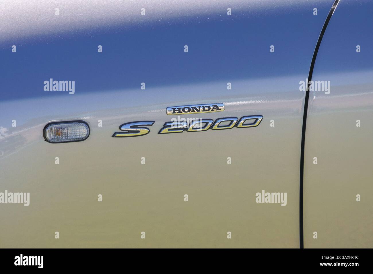 Close up of a silver honda s2000, highlighting the iconic honda and ...