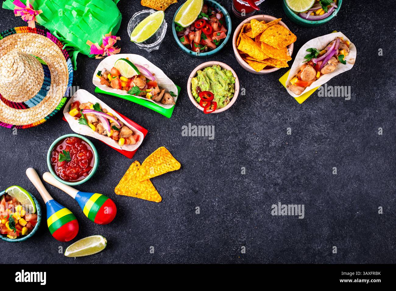 Cinco de Mayo concept with traditional Mexican food Stock Photo - Alamy