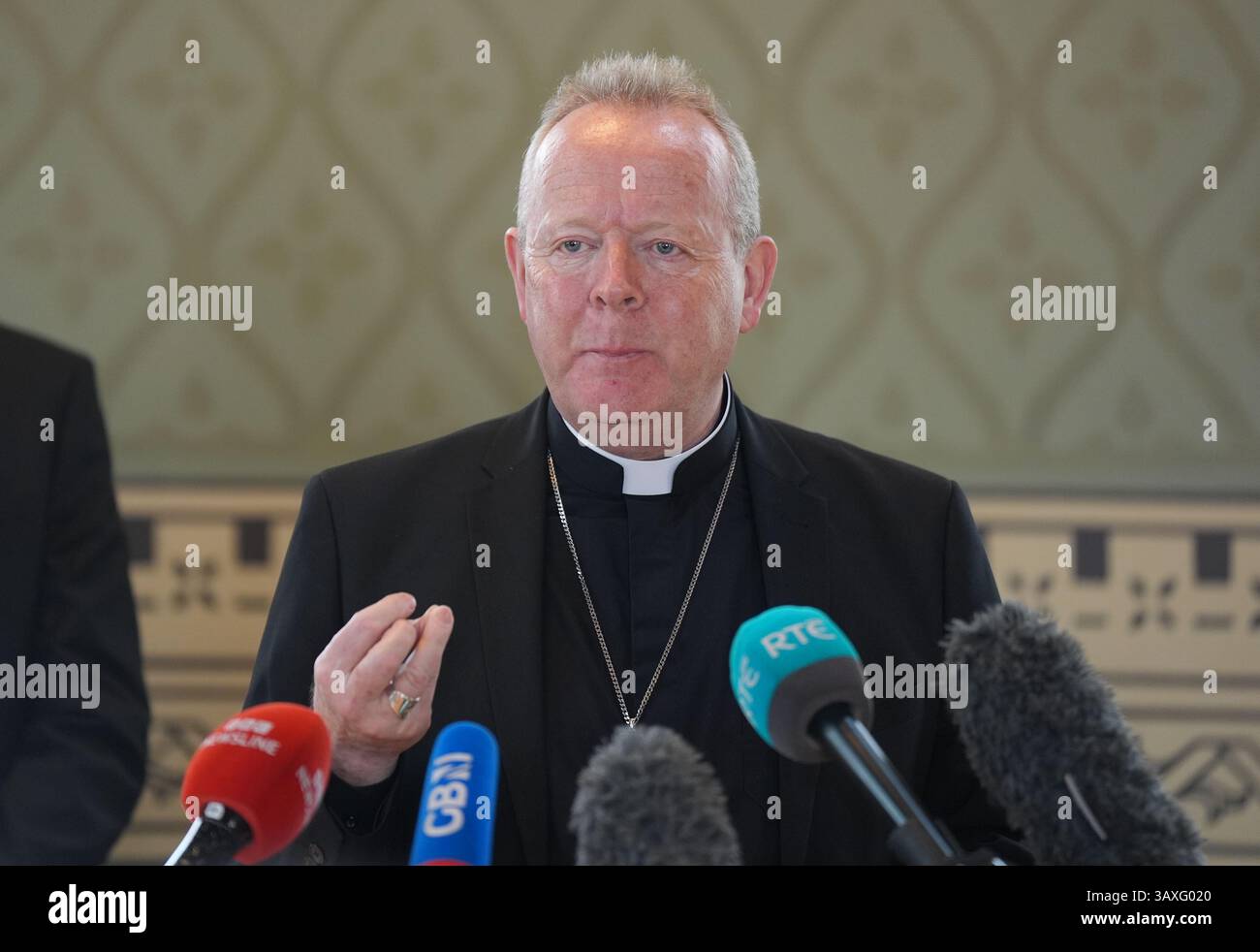 The Archbishop of Armagh, Eamon Martin, speaking at press conference at ...