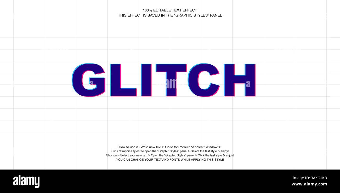 Editable glitch text effect hi-res stock photography and images - Alamy