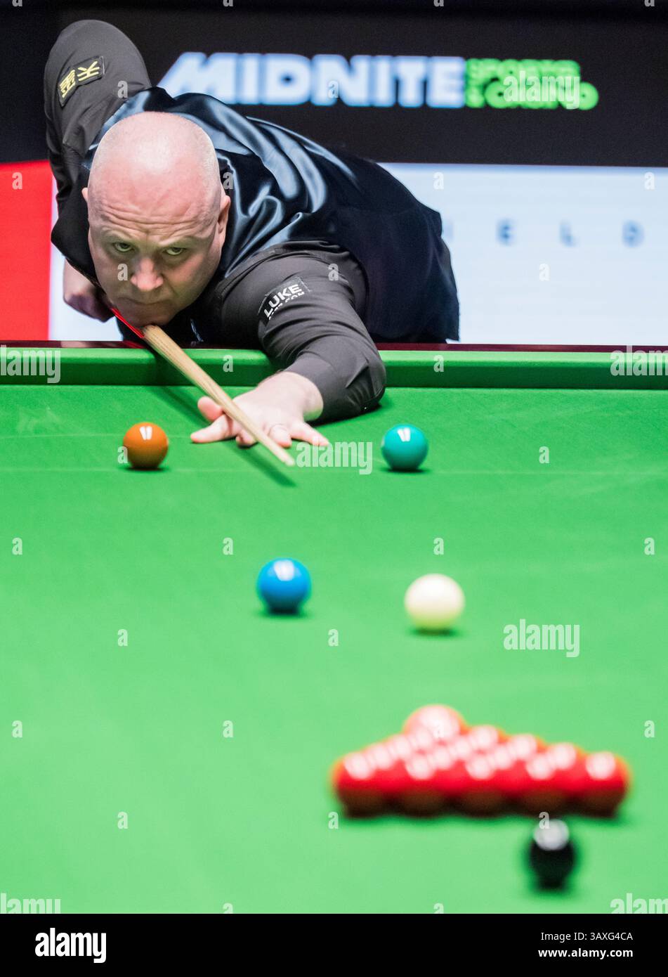 John Higgins during his match against Joe O'Connor (not pictured ...