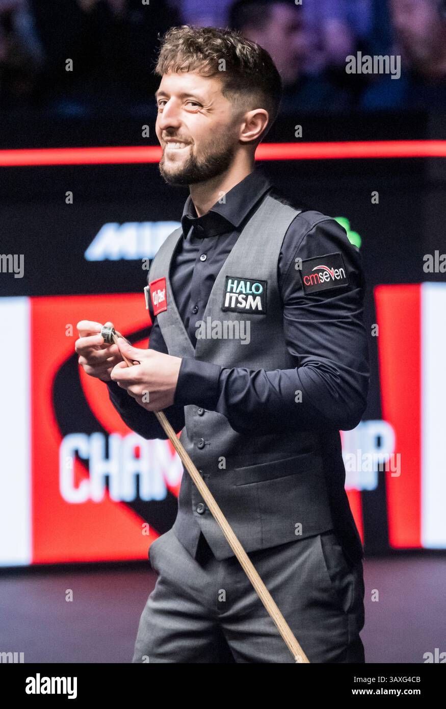 Joe O'Connor during his match against John Higgins (not pictured ...