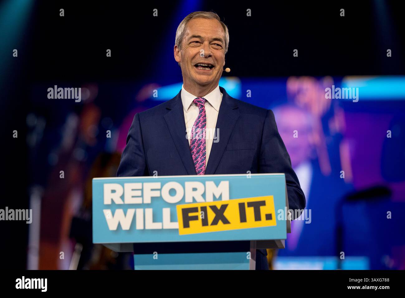 Reform UK leader and Member of Parliament for Clacton Nigel Farage ...