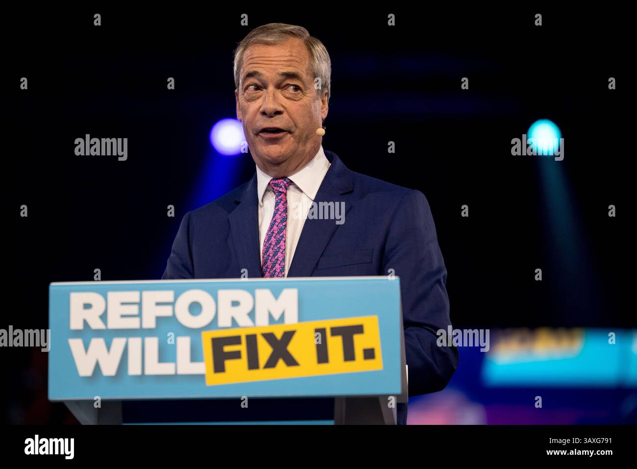 Reform UK leader and Member of Parliament for Clacton Nigel Farage ...