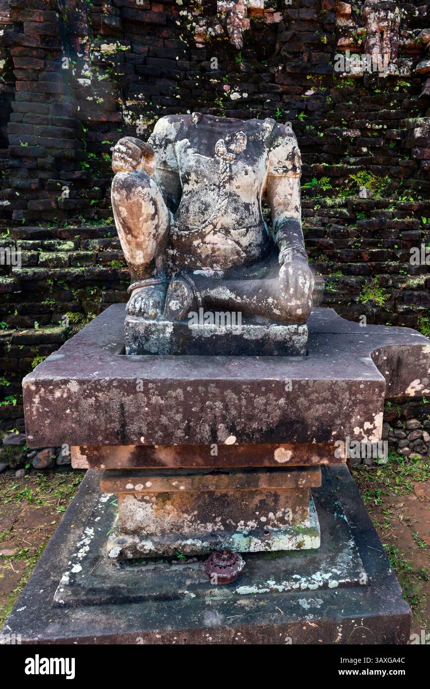 Hindu God Statue at My Son Sanctuary. The remains of a series of ...