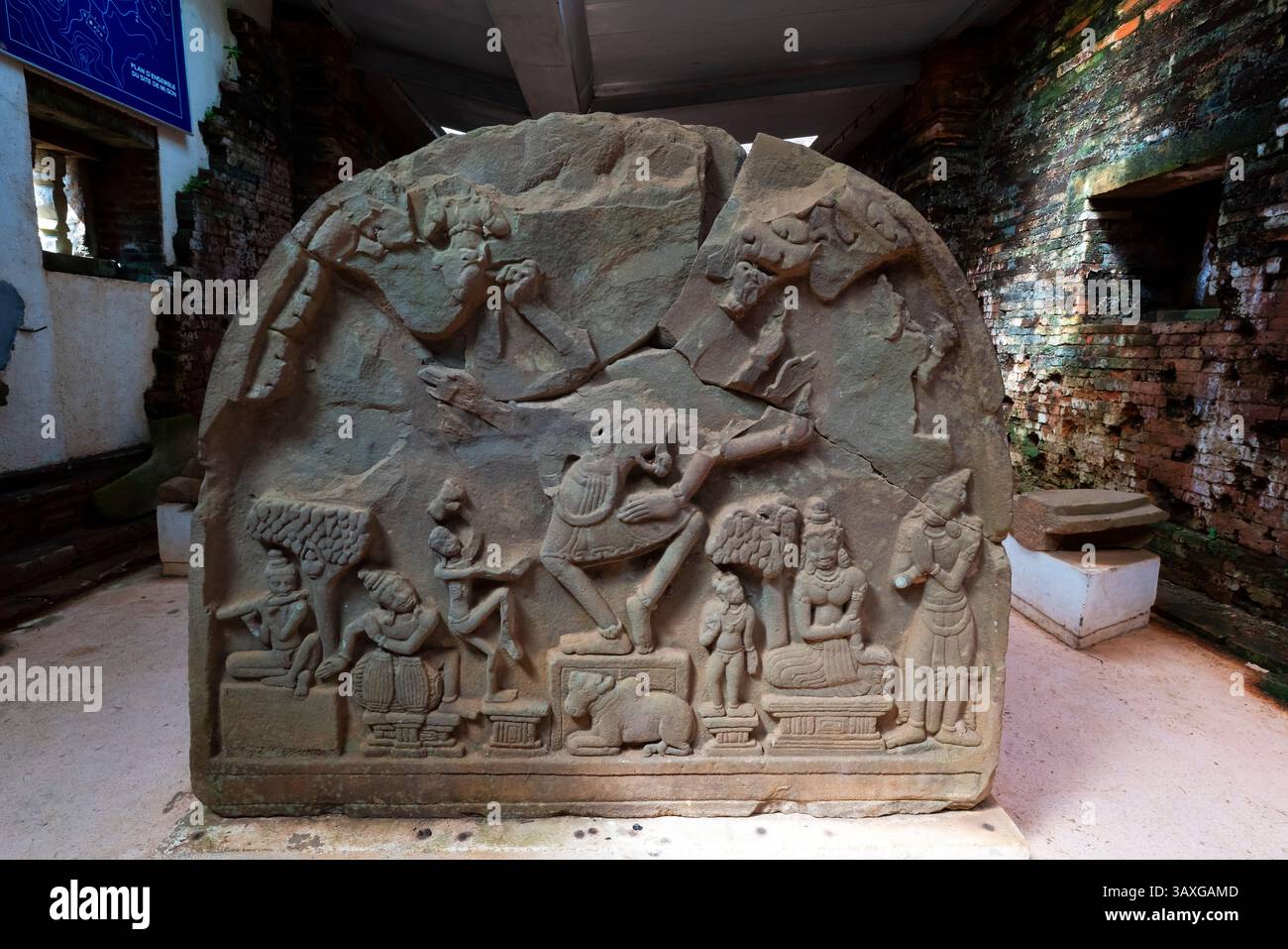 The bas-relief depicting Shiva performing 'tandava', a dance that ...