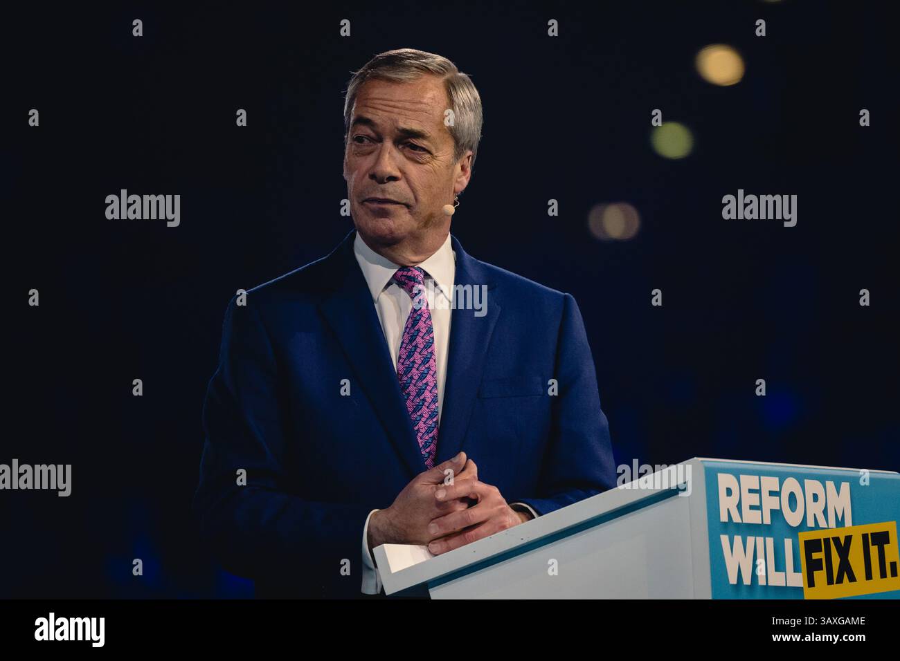 Reform UK leader and Member of Parliament for Clacton Nigel Farage ...