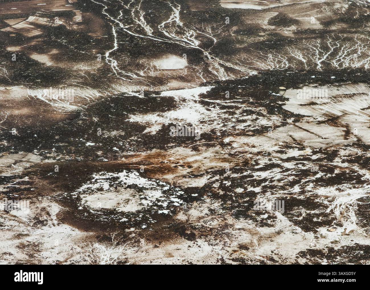 Abstract, Volcanic Echoes. Muddy Formations on the pool ground Stock ...