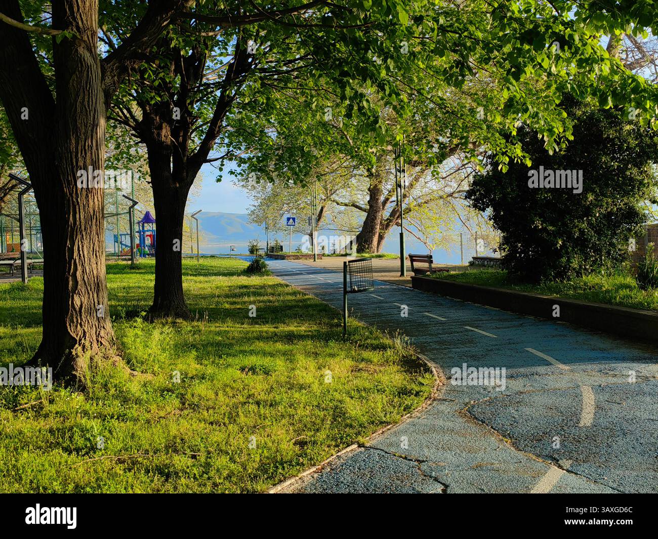 Curved Pathway: A Stroll Through the Park Stock Photo - Alamy