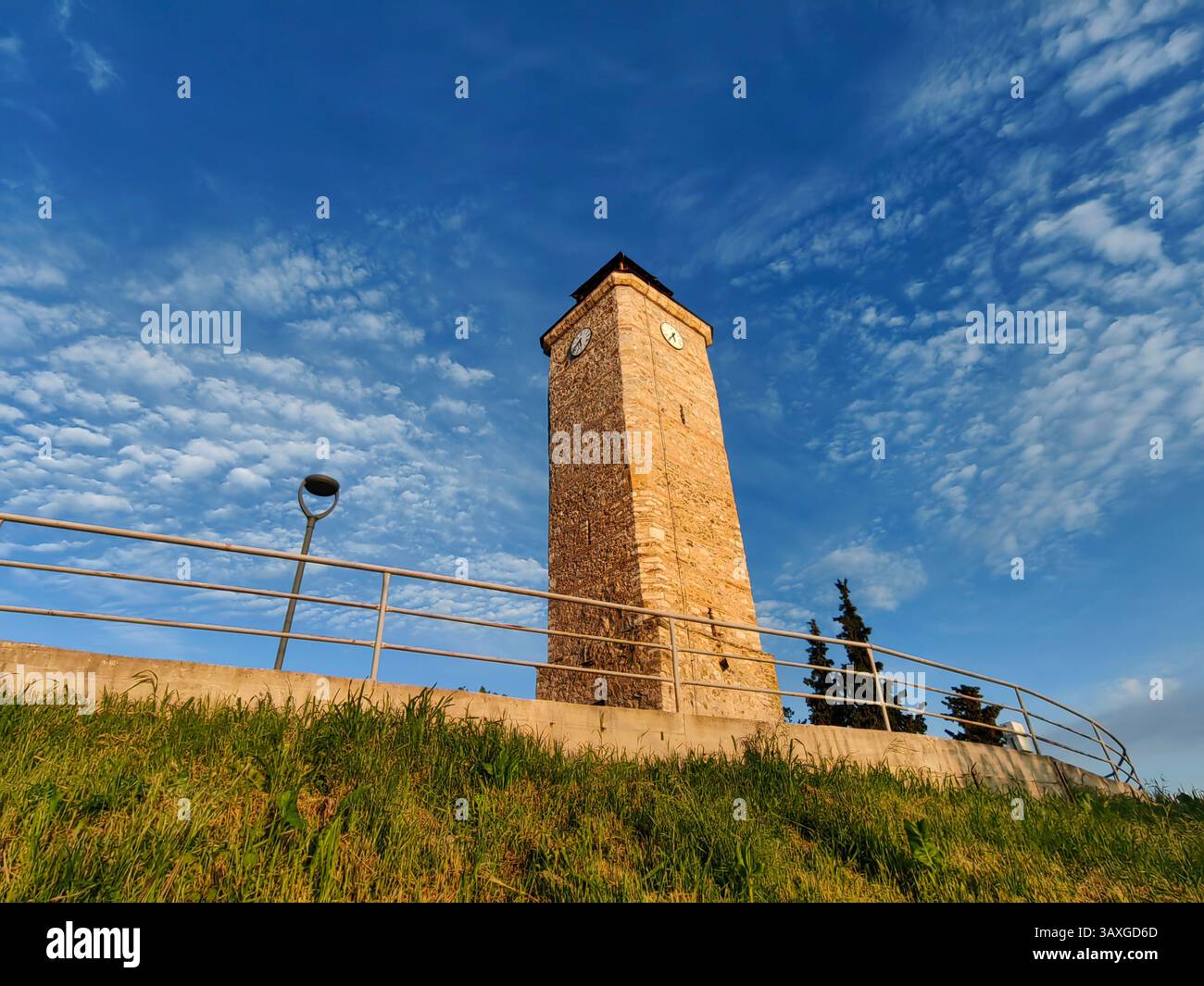 Frozen Time: Old Clock Tower in the Morning Light Stock Photo - Alamy