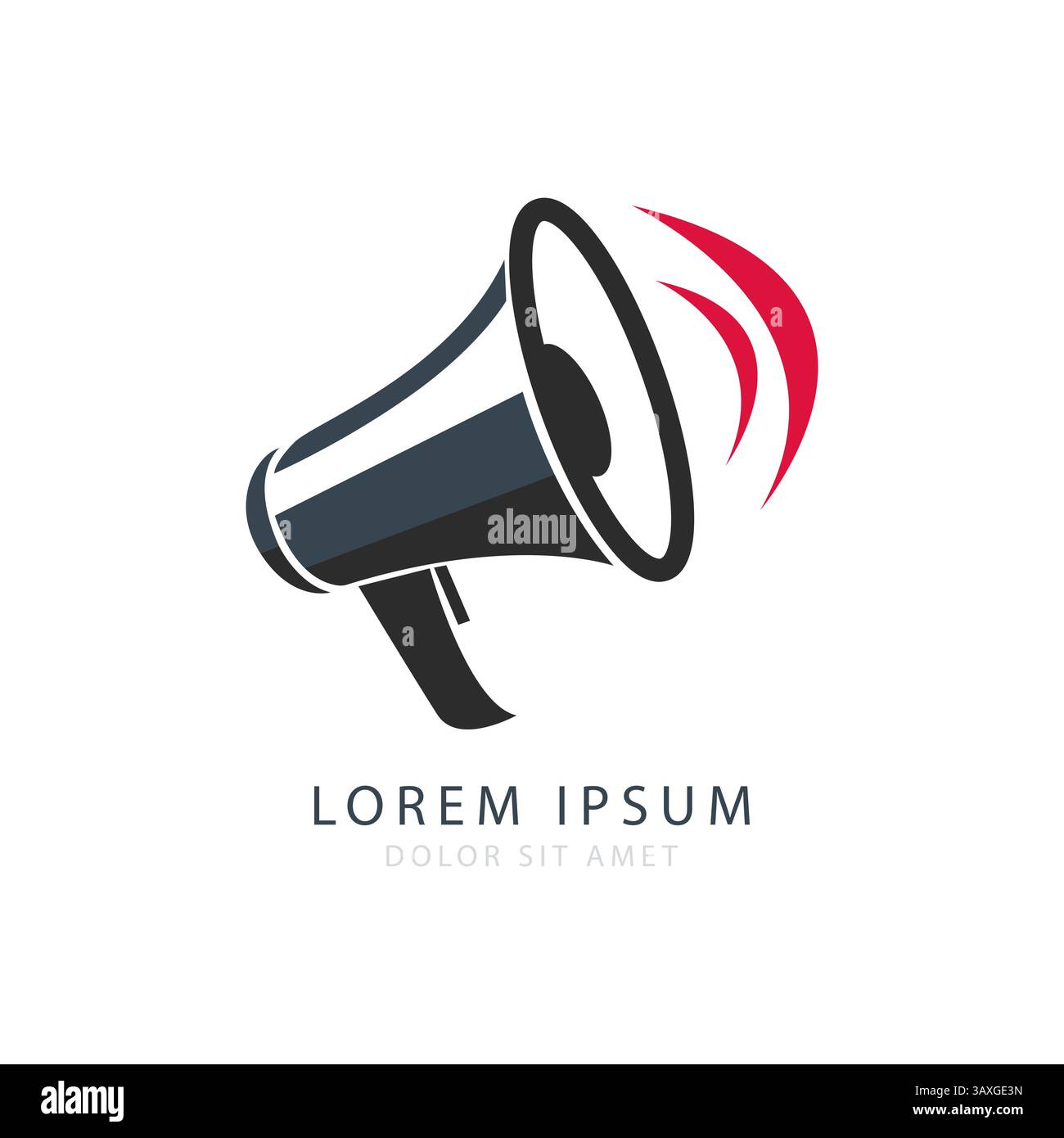 Megaphone logo sound waves hi-res stock photography and images - Alamy