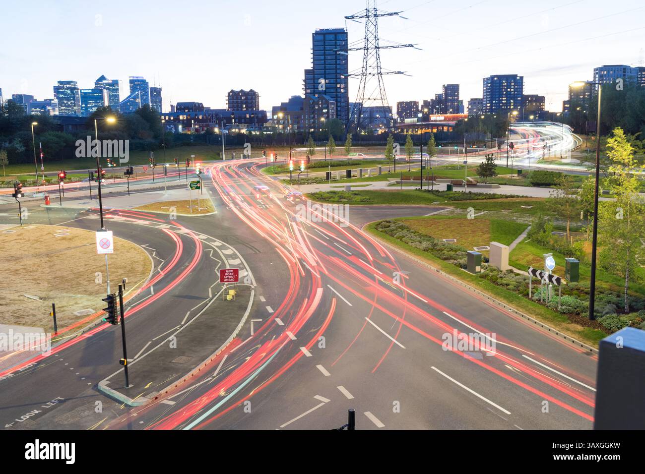 Tidal basin roundabout connecting to southbound entrance to Silvertown ...