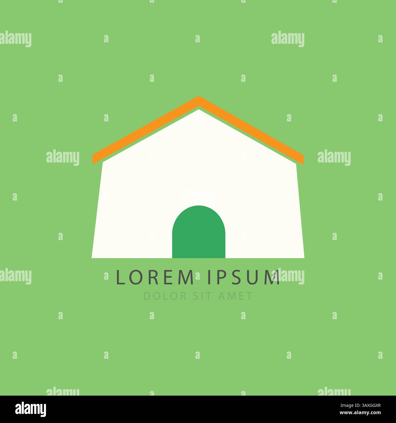 Simple House Logo in Flat Style, Vector Illustration, Isolated on Green ...