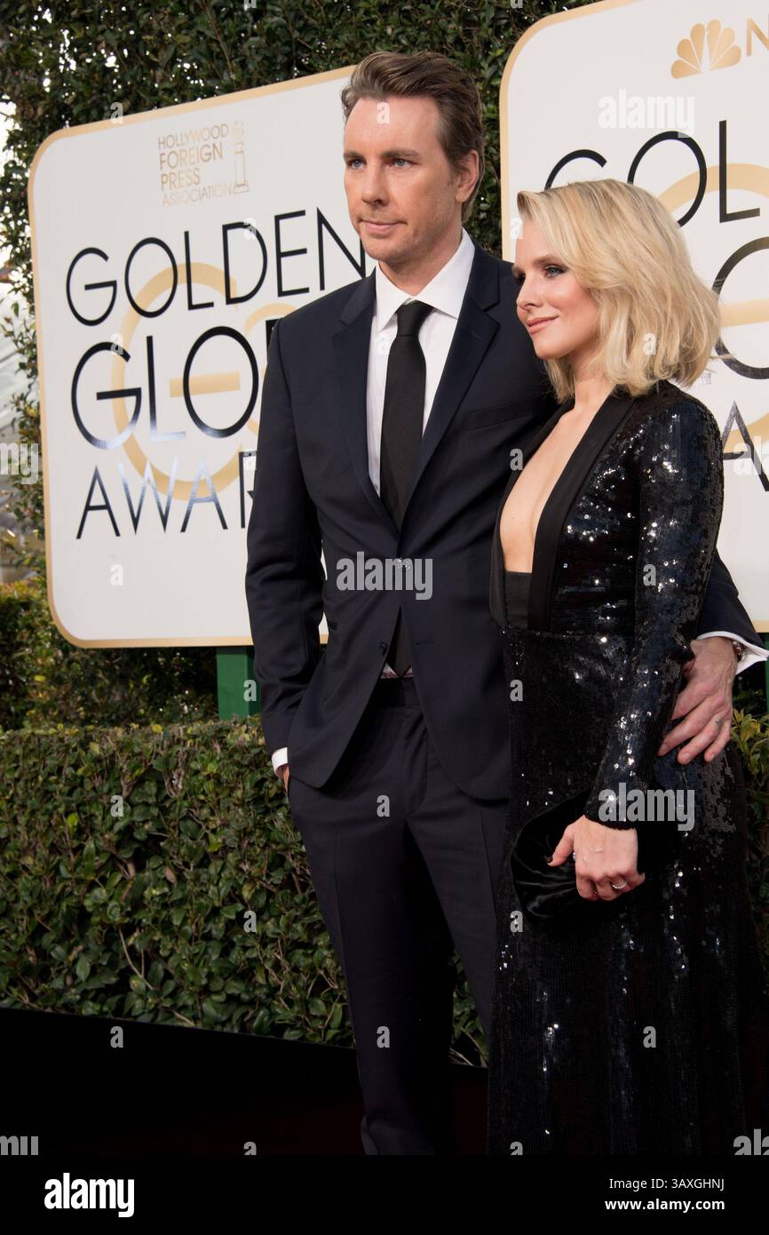January 8, 2017 - Beverly Hills, CA, USA - Dax Shepard and Kristen Bell ...