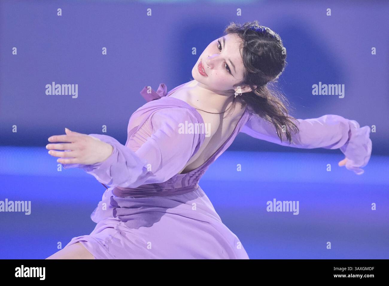 Alysa LIU of USA performs during an exhibition of the ISU figure ...