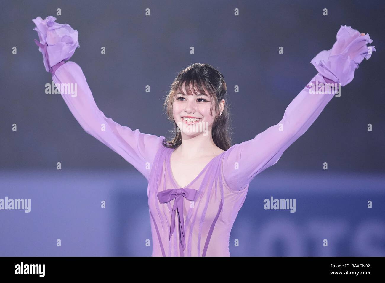 Alysa LIU of USA performs during an exhibition of the ISU figure ...