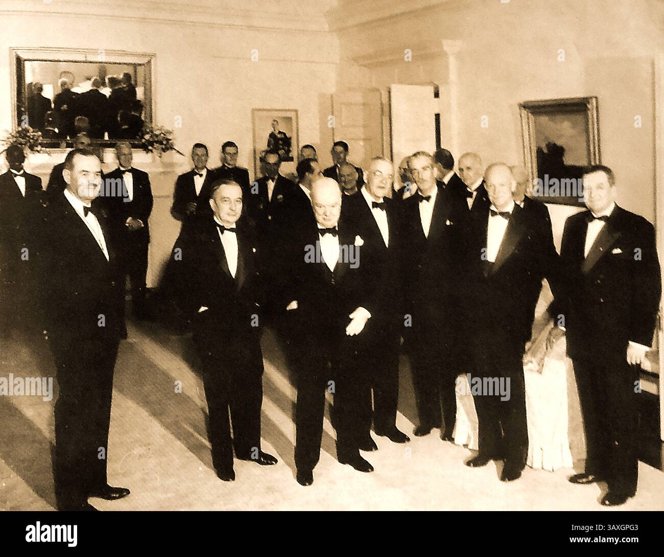 Joseph Laniel (French P.remier) -Dwight D Eisenhower (USA President ...