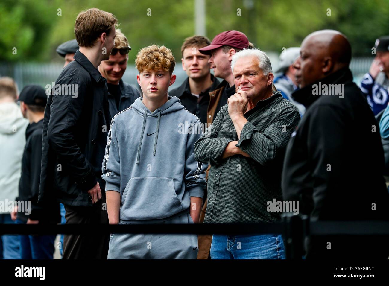 Fans wait for player arrivals prior to the Sky Bet Championship match ...