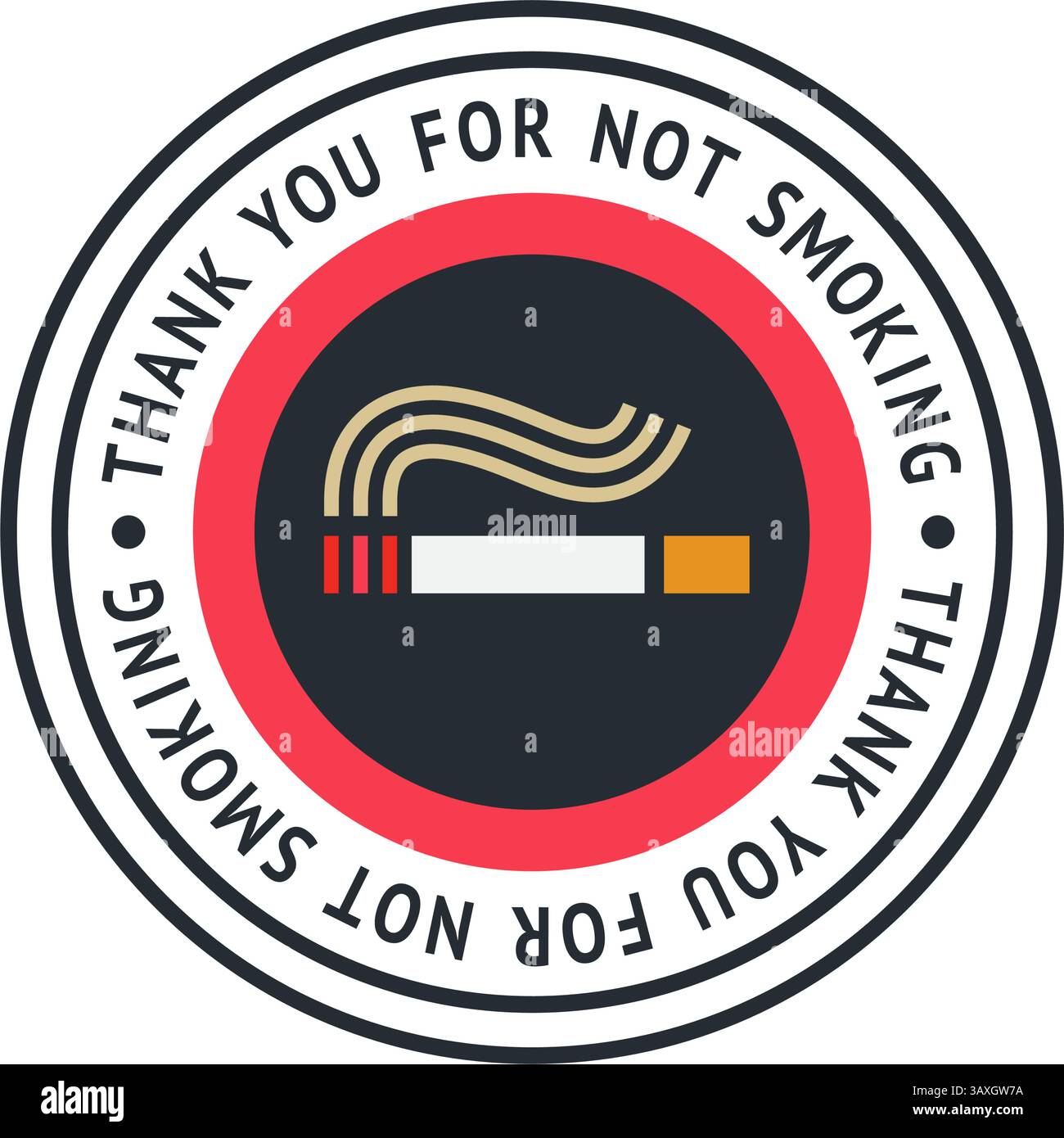 No smoking cigarette sticker, label no smoking in this area, vector ...