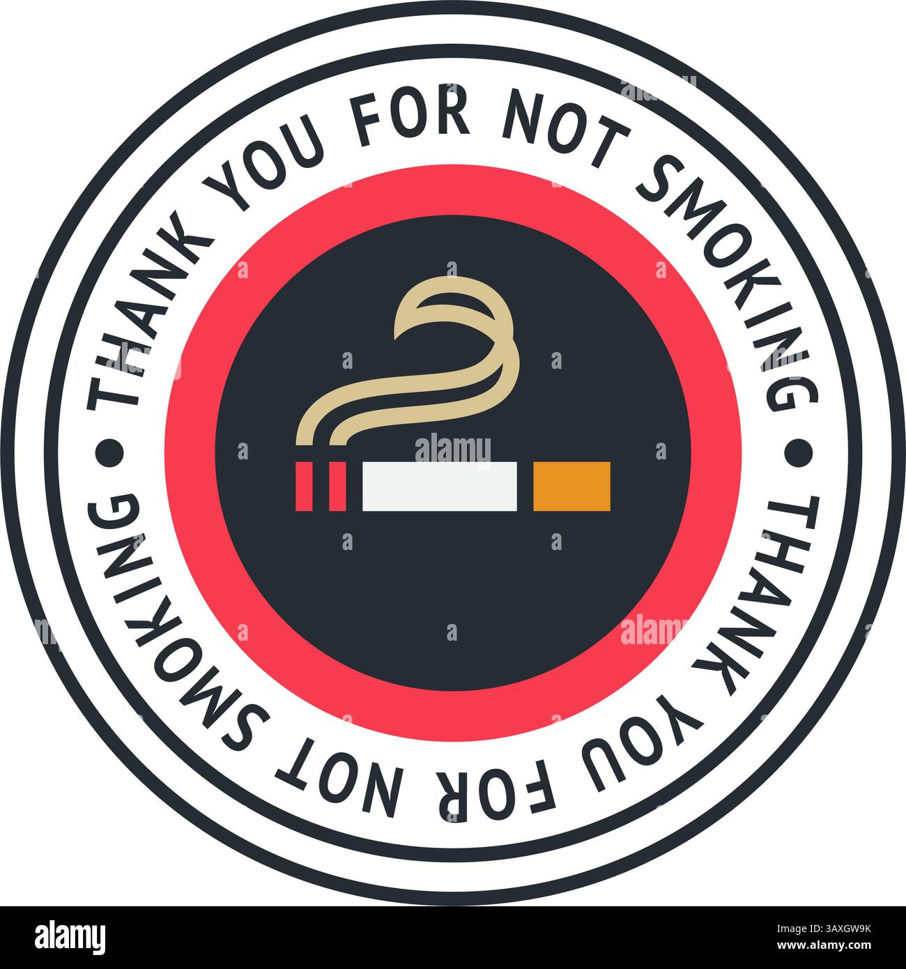 No smoking cigarette sticker, label no smoking in this area, vector ...