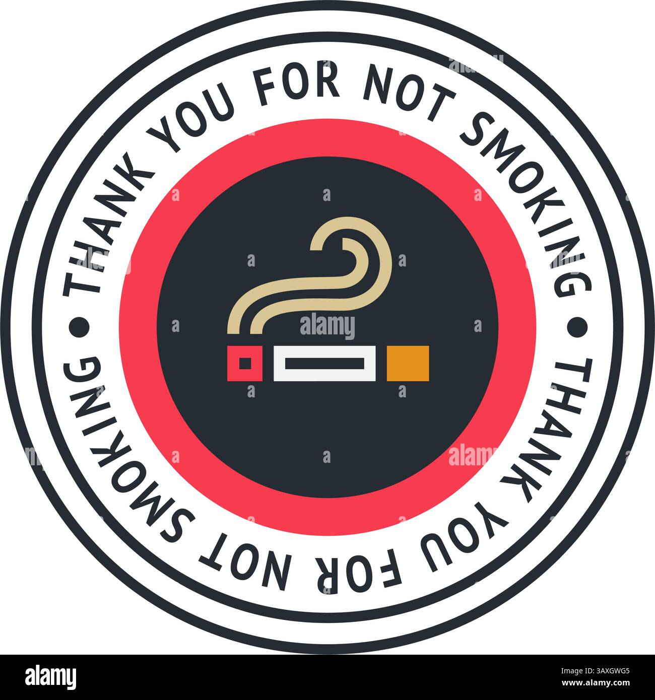 No smoking cigarette sticker, label no smoking in this area, vector ...