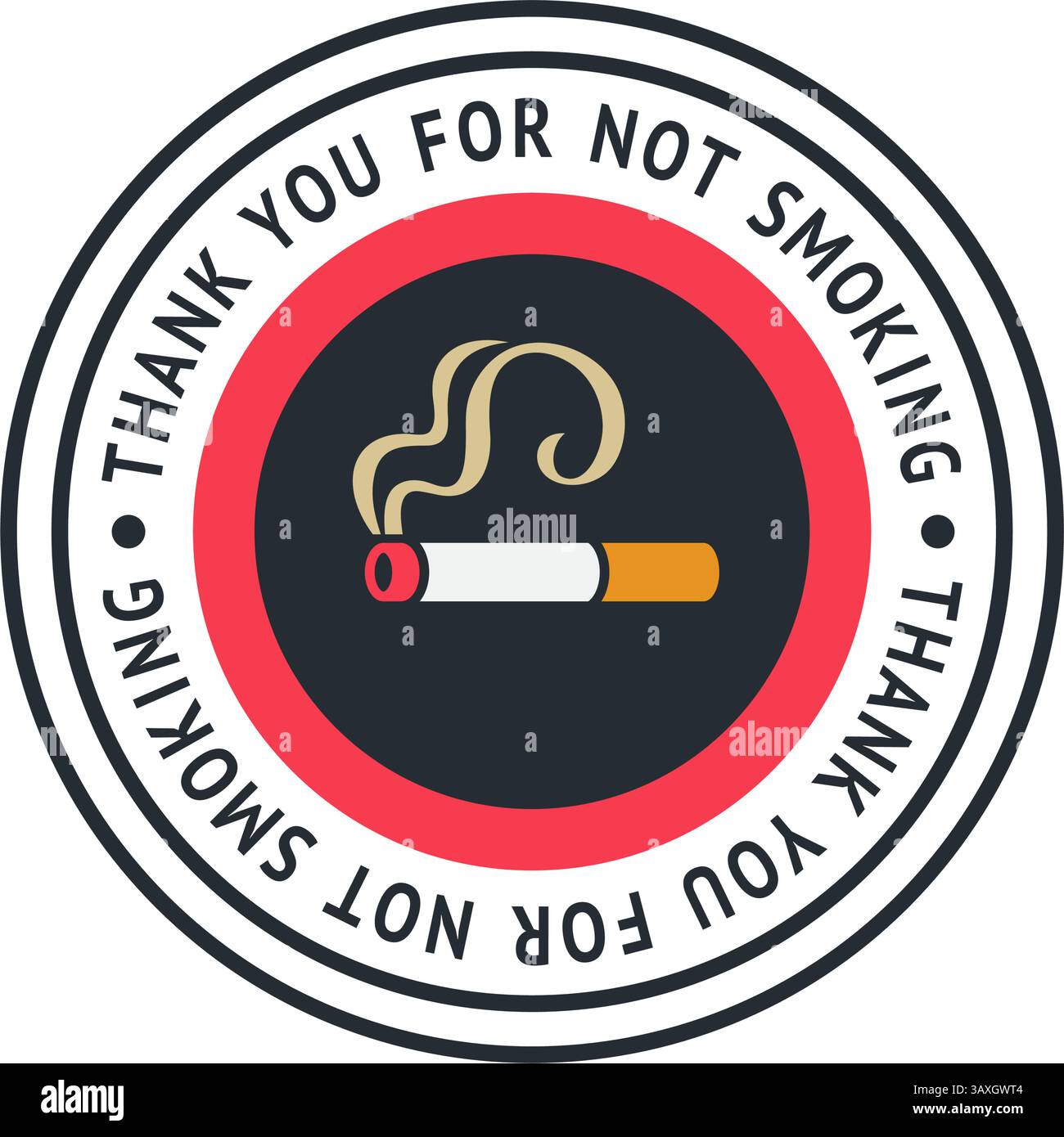 No smoking cigarette sticker, label no smoking in this area, vector ...