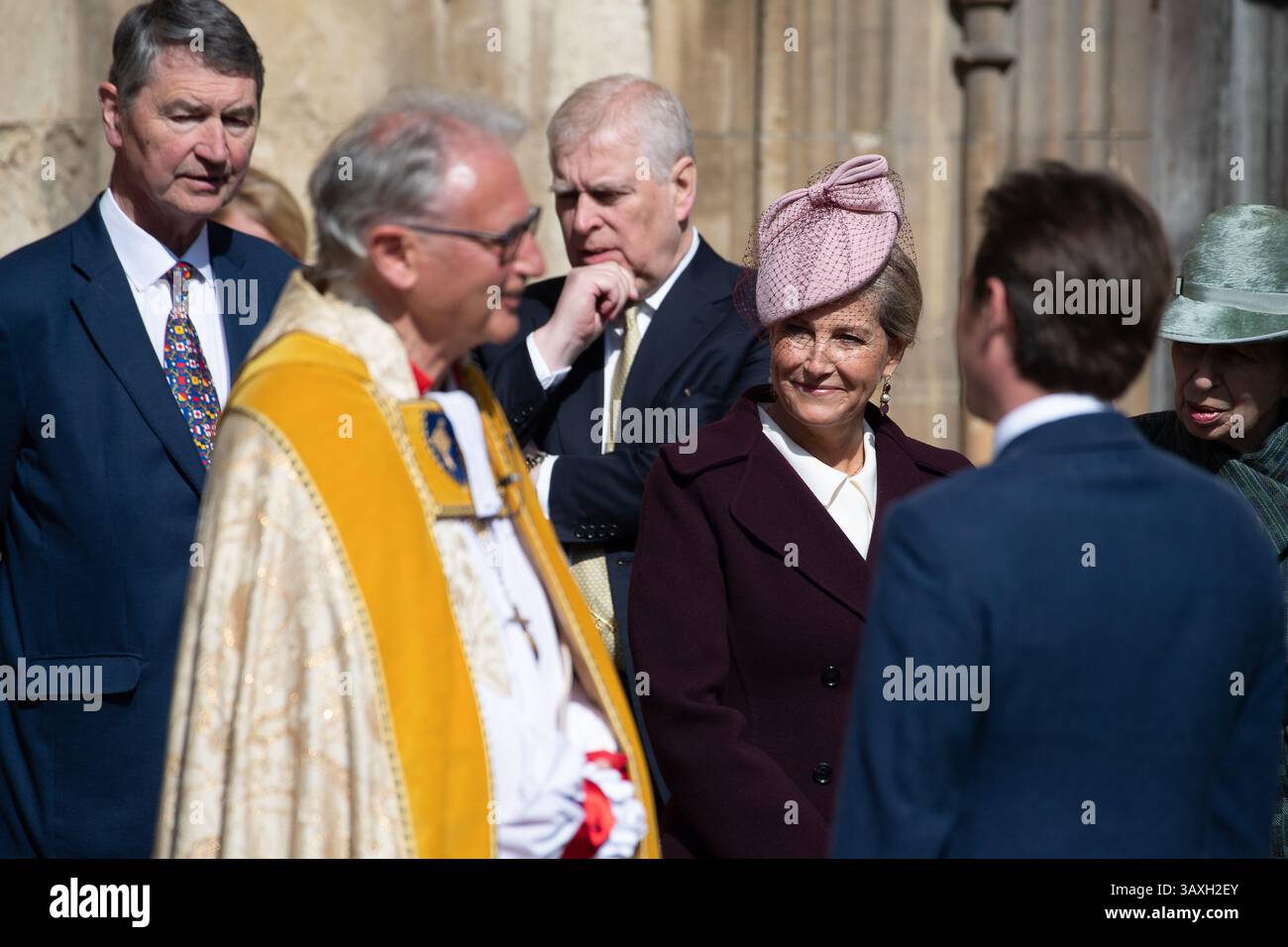 Windsor, UK. 21st April, 2025. Vice Admiral Sir Timothy Laurence (L-R ...