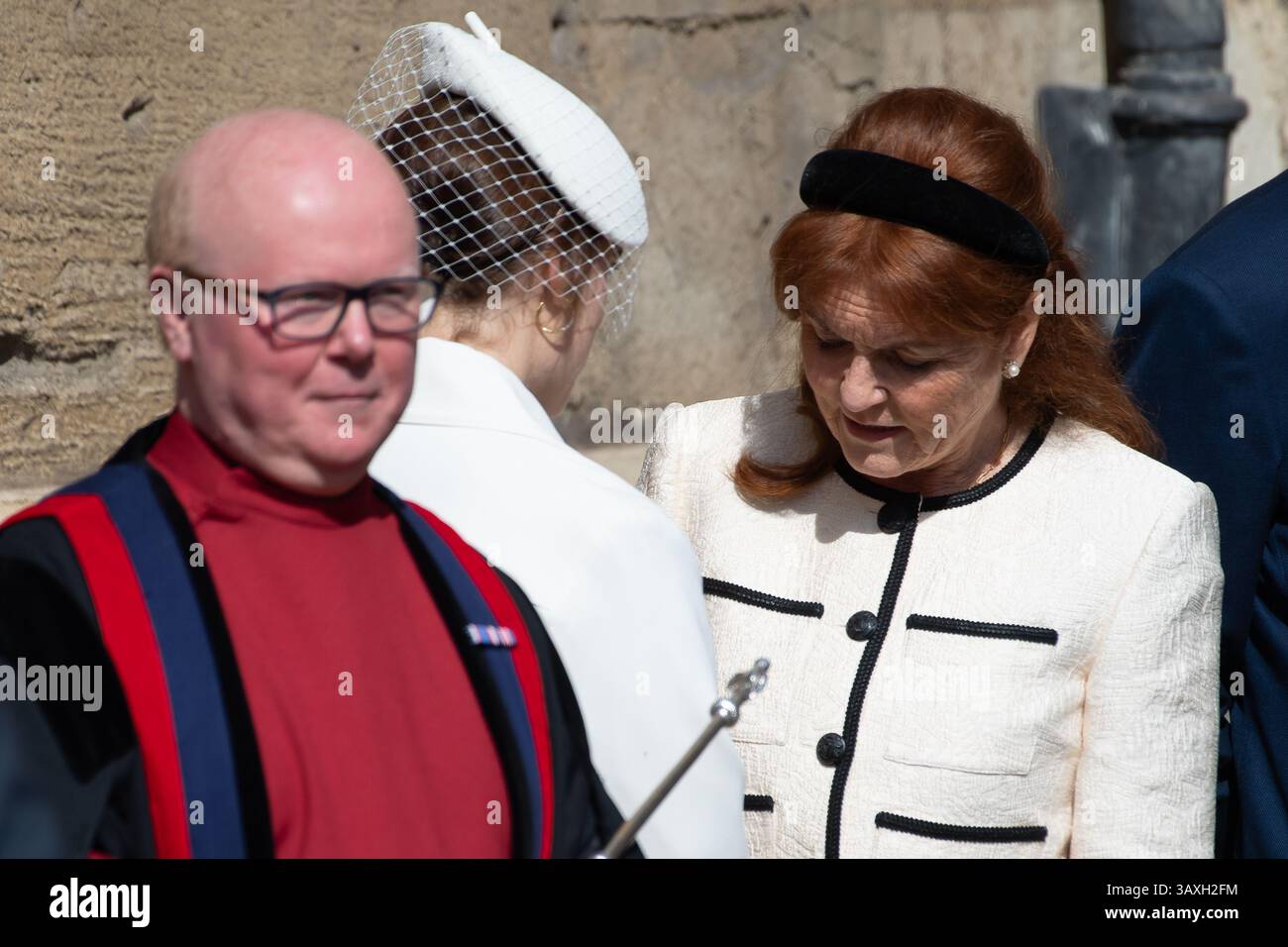 Windsor, UK. 21st April, 2025. Sarah, The Duchess of York talks to her ...
