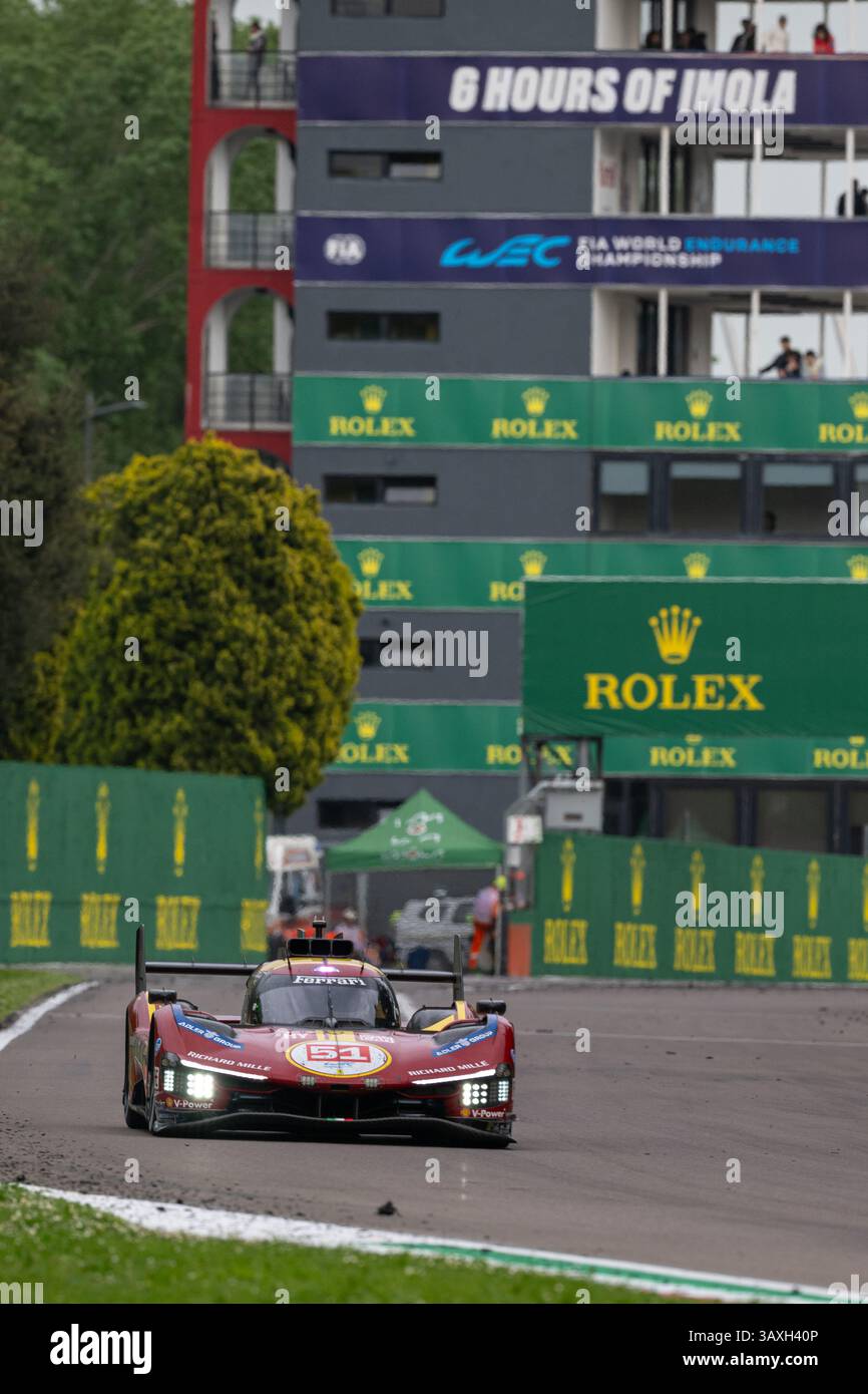 Imola, Italy. 20 April, 2025. FERRARI AF CORSE #51 HYPERCAR (PIER GUIDI ...