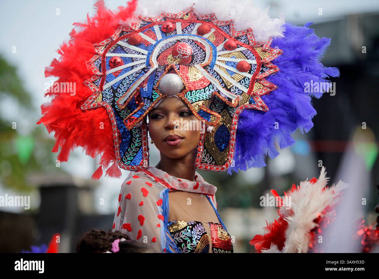 A participant wears a costume as the Lagos Fanti Carnival returns in ...