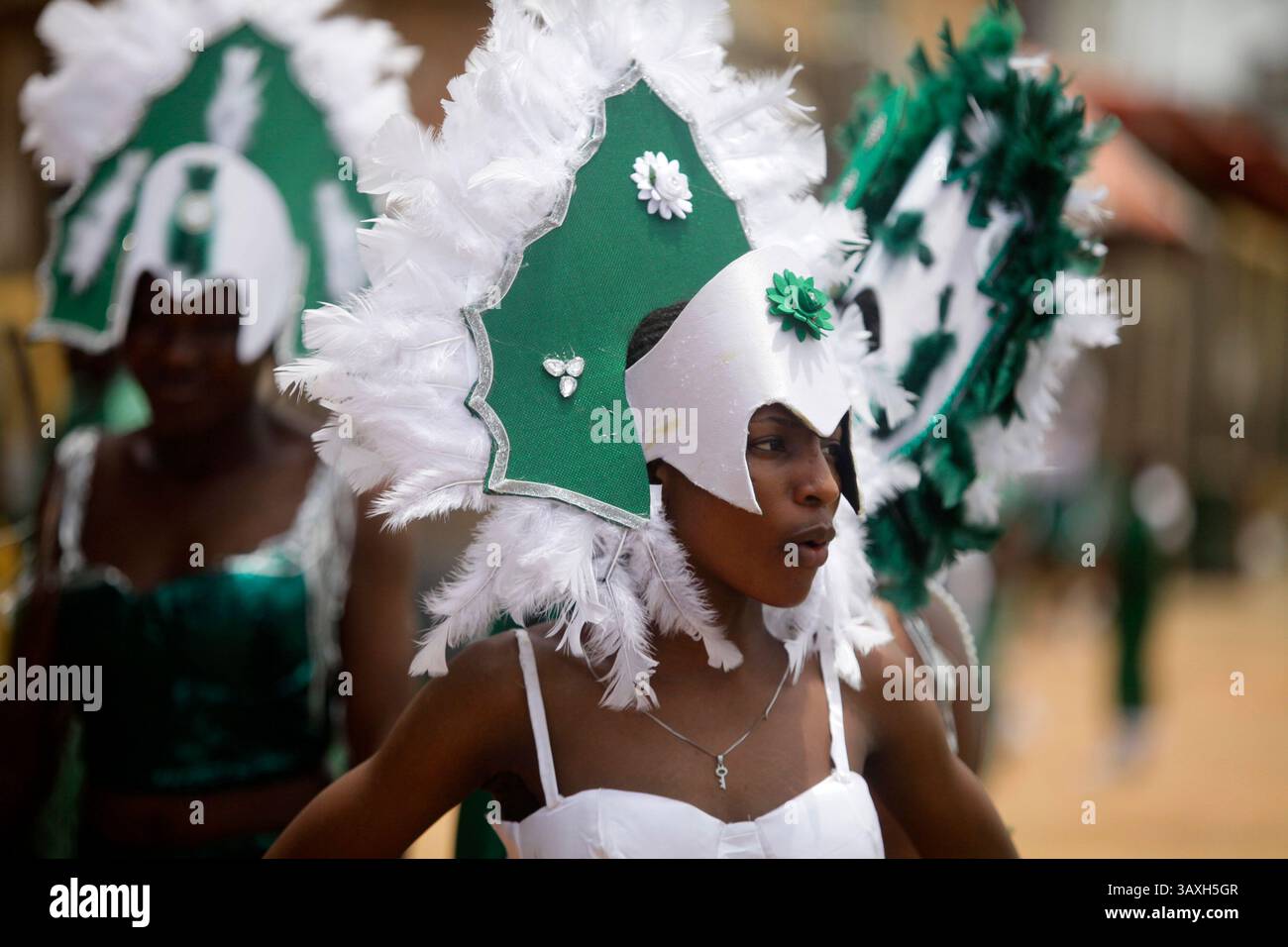 A participant wears a costume as the Lagos Fanti Carnival returns in ...