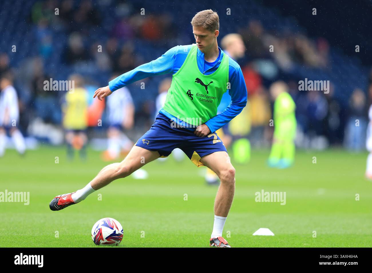 Derby County's Harrison Armstrong warming up prior to kick-off before ...