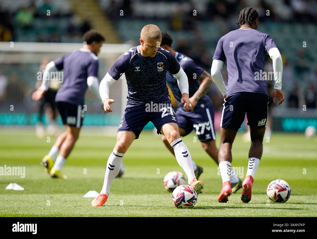Coventry City's Jake Bidwell warms up before during the Sky Bet ...