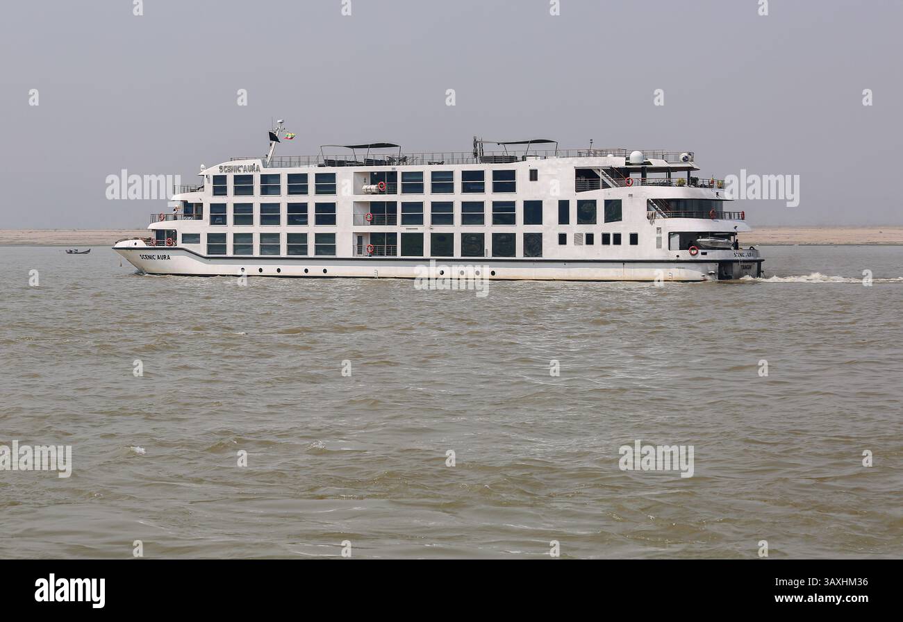Irrawaddy River, Myanmar: the modern cruise ship SCENIC AURA (Scenic ...