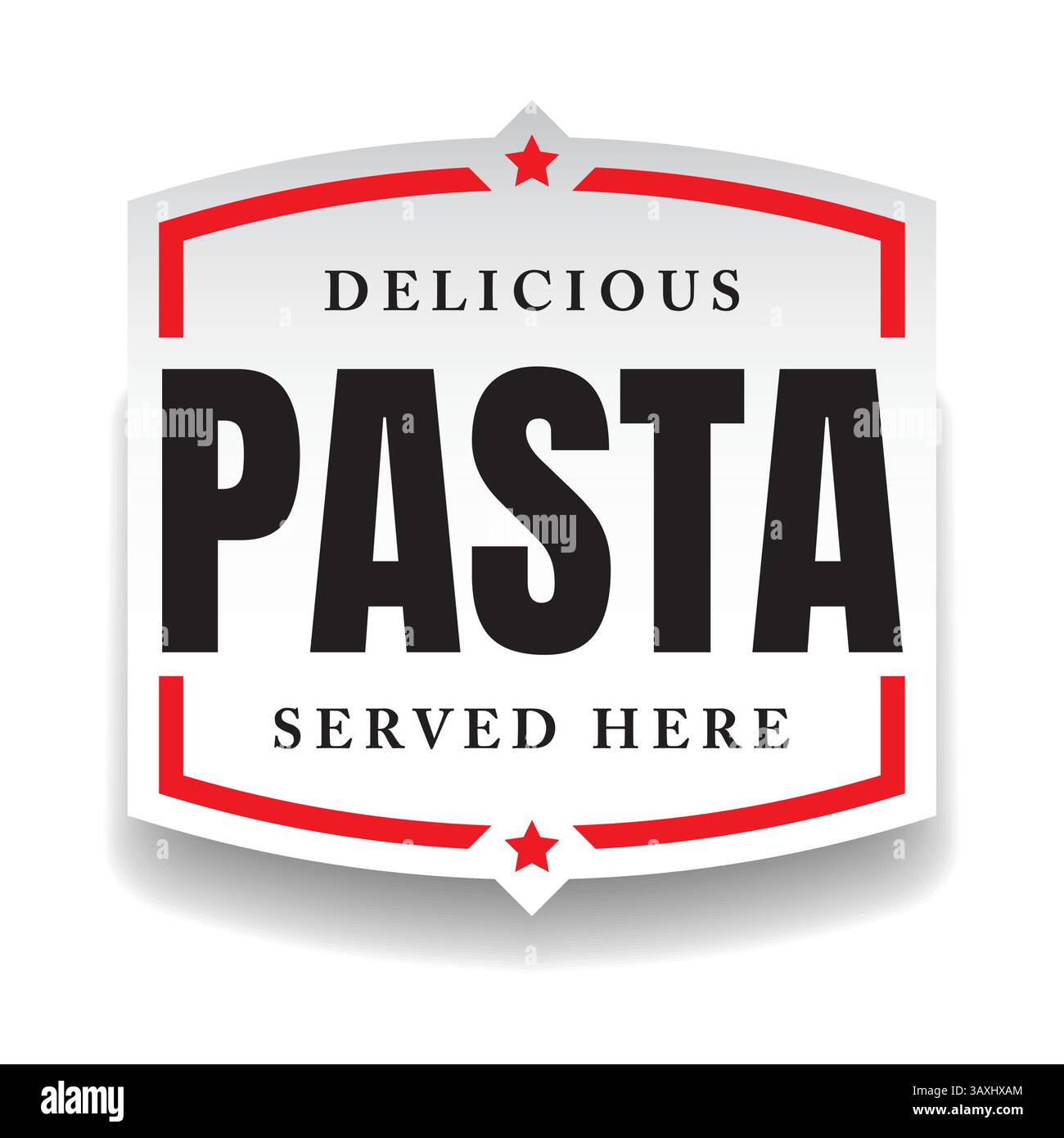 Delicious Pasta sign label retro vector Stock Vector Image & Art - Alamy