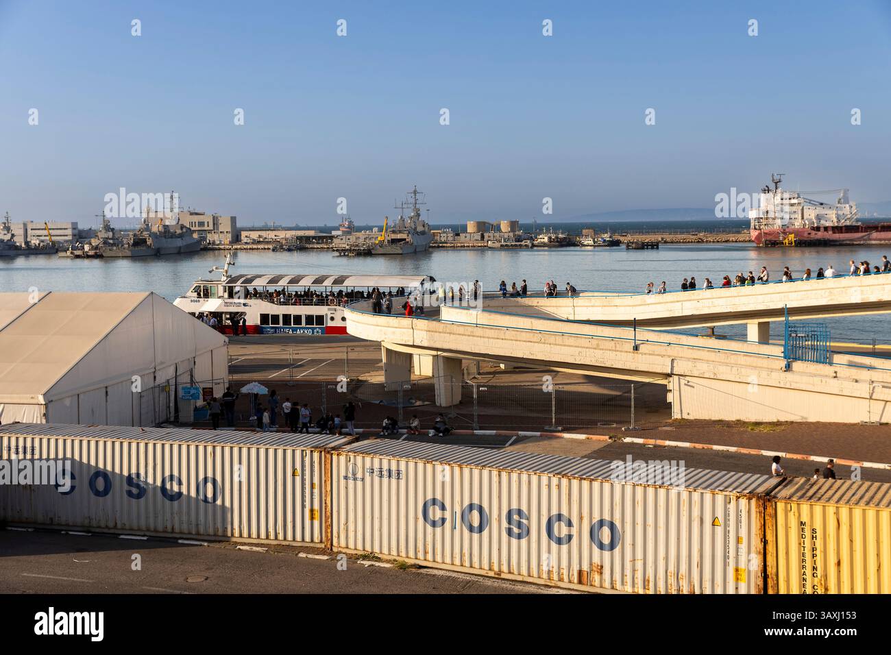 Haifa, Israel, 16 April 2025, Crowded Ferry Terminal in Haifa Port ...