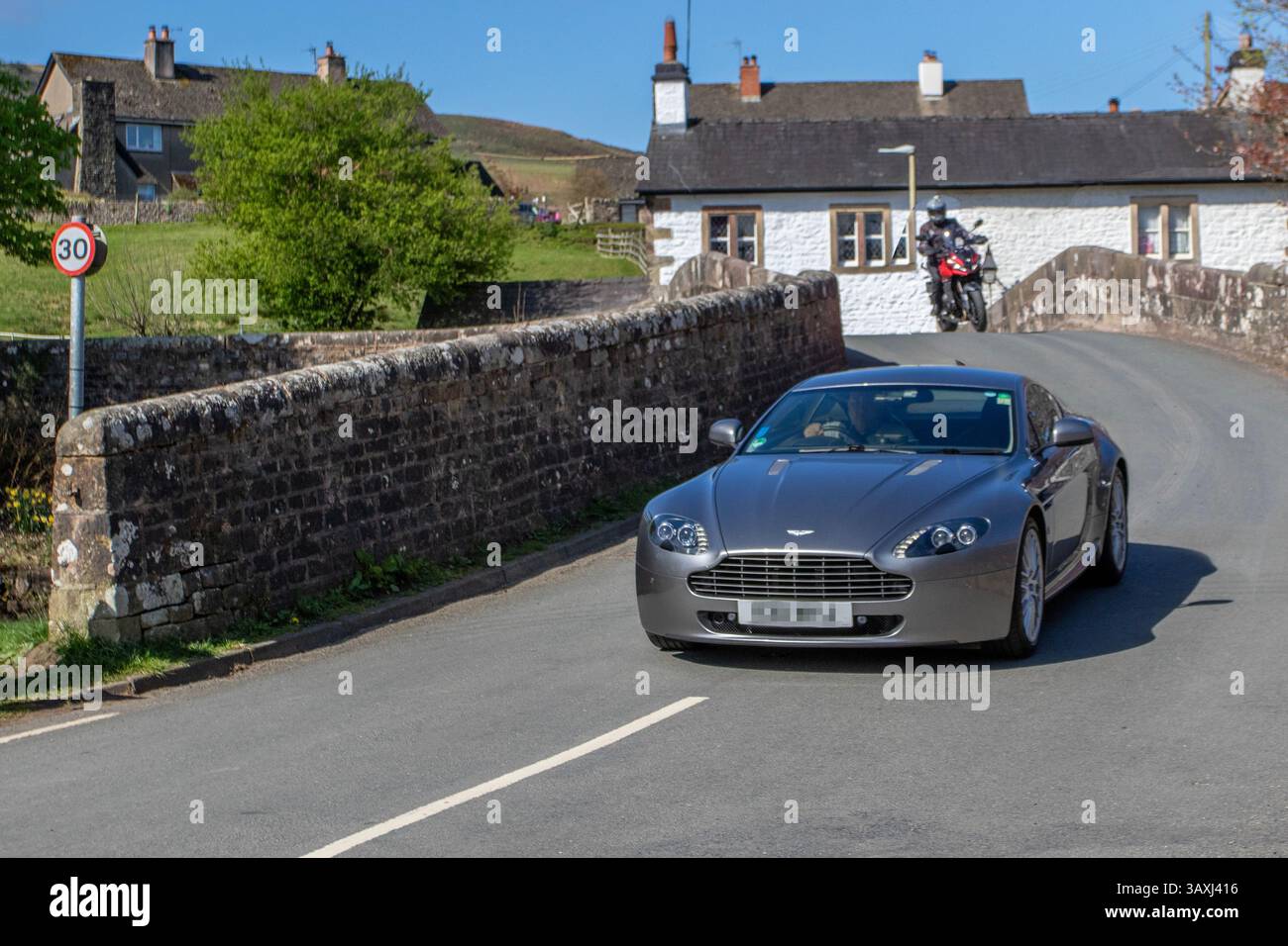 2011 Aston Martin Vantage V8 4735 cc Car; crossing Dunsop road Bridge ...