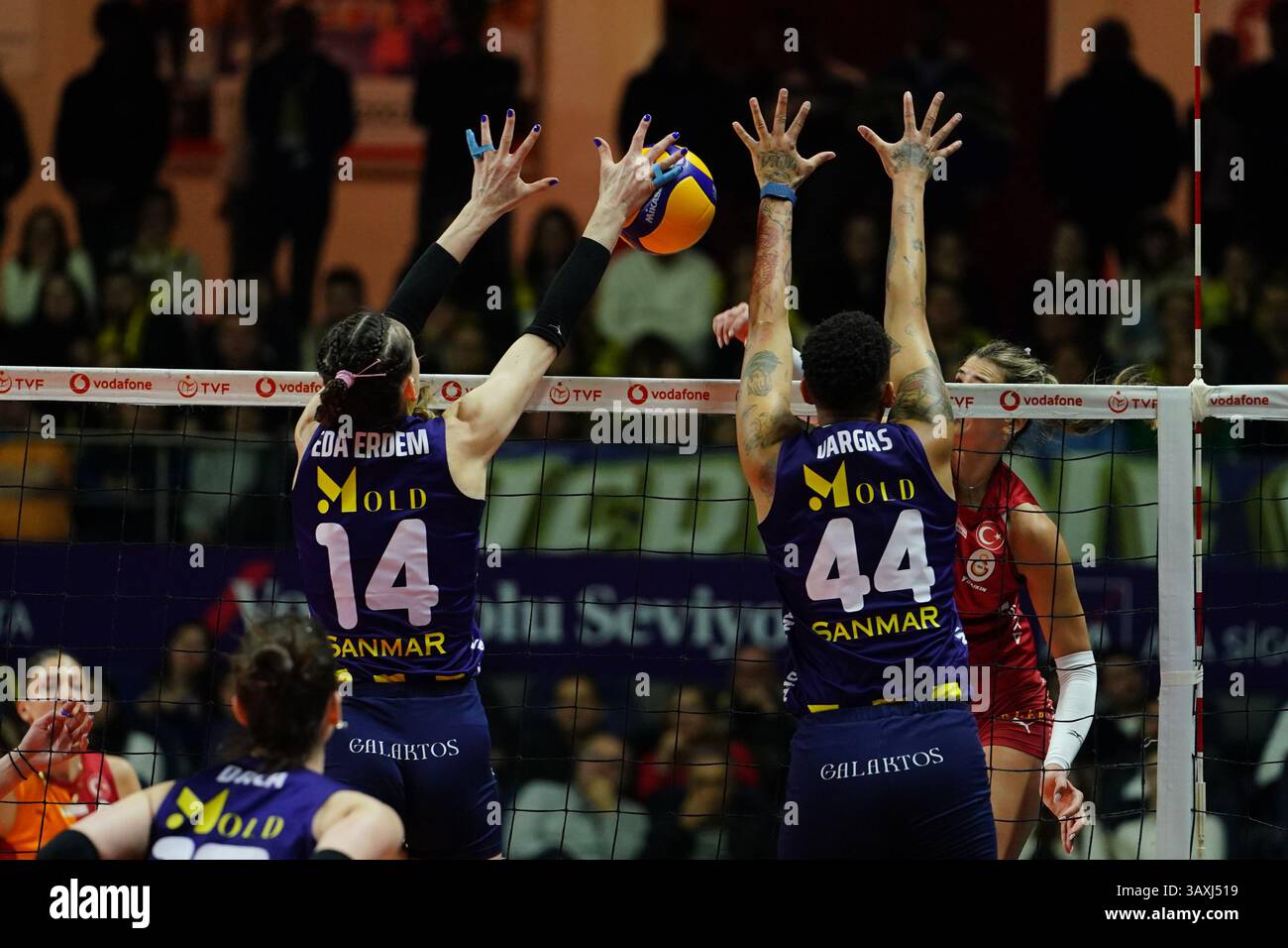 ISTANBUL, TURKIYE - APRIL 12, 2025: Eda Erdem Dundar and Melissa Vargas ...