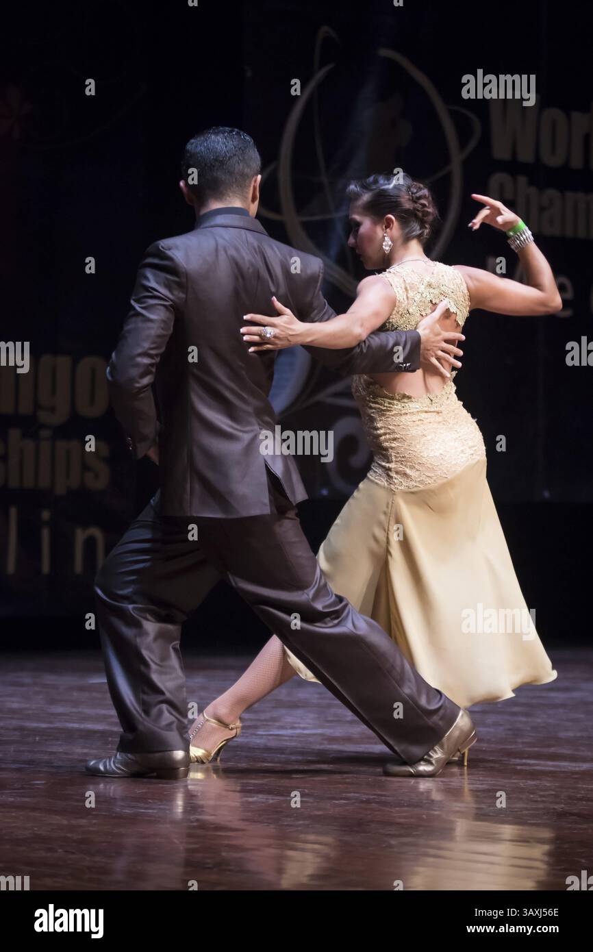 June 18, 2016 - Medellin, Antioquia, Colombia - Couple dancing tango in ...