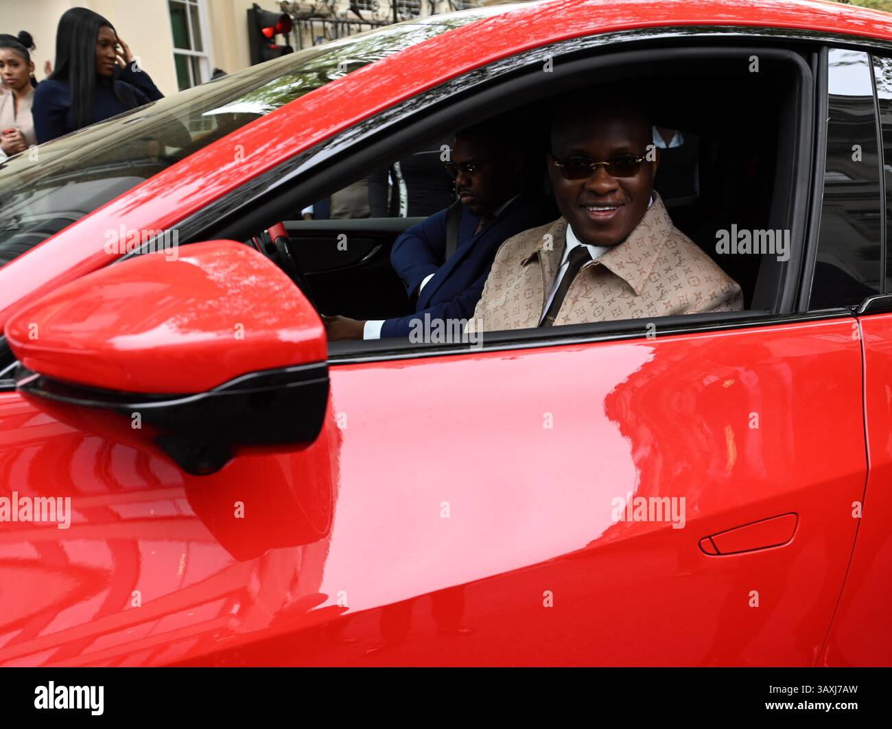 London, UK. 20th Apr, 2025. Pastor Tobi Adegboyega seen leaving after ...