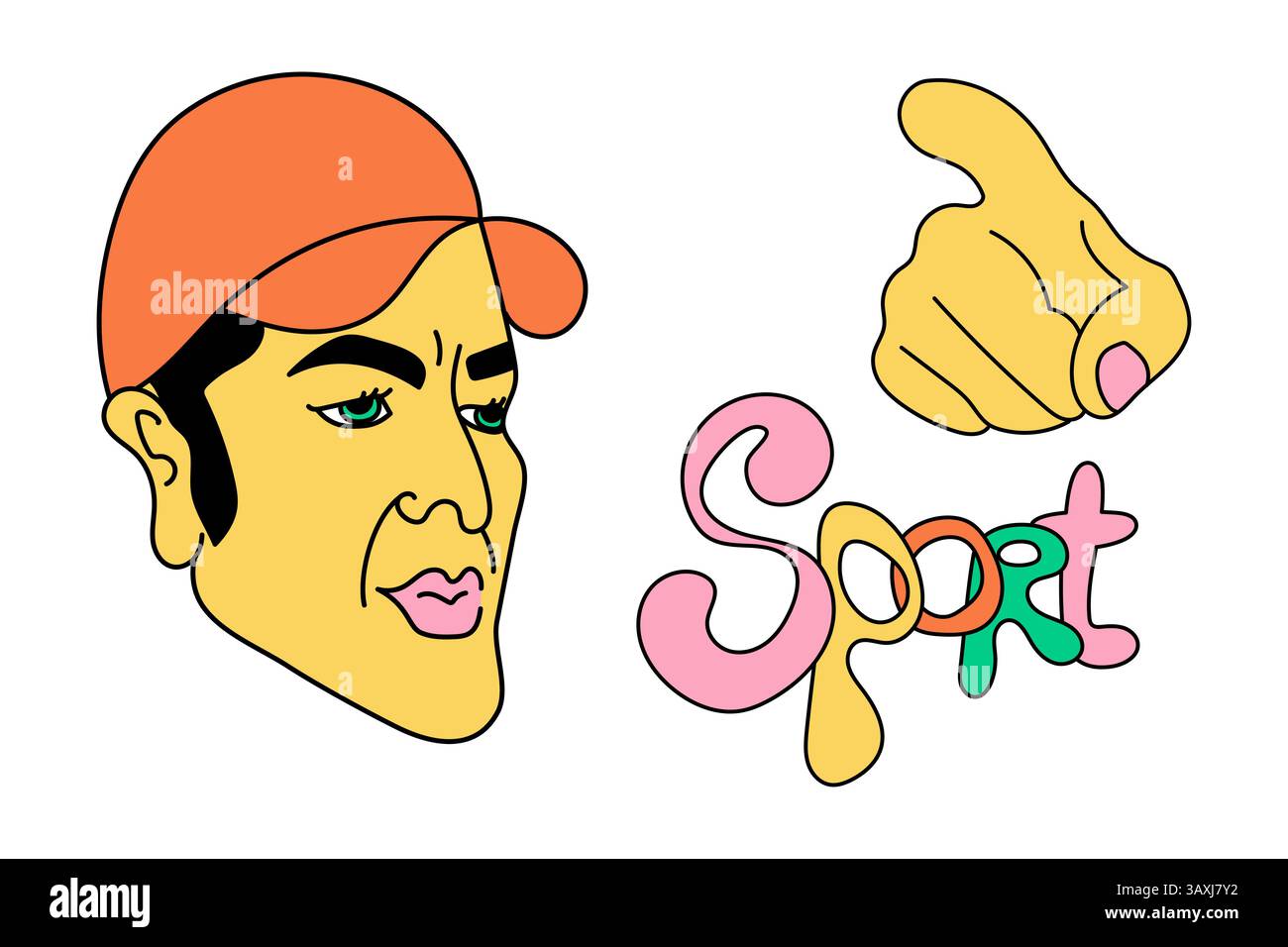 Confident athlete wearing cap Stock Vector Images - Alamy