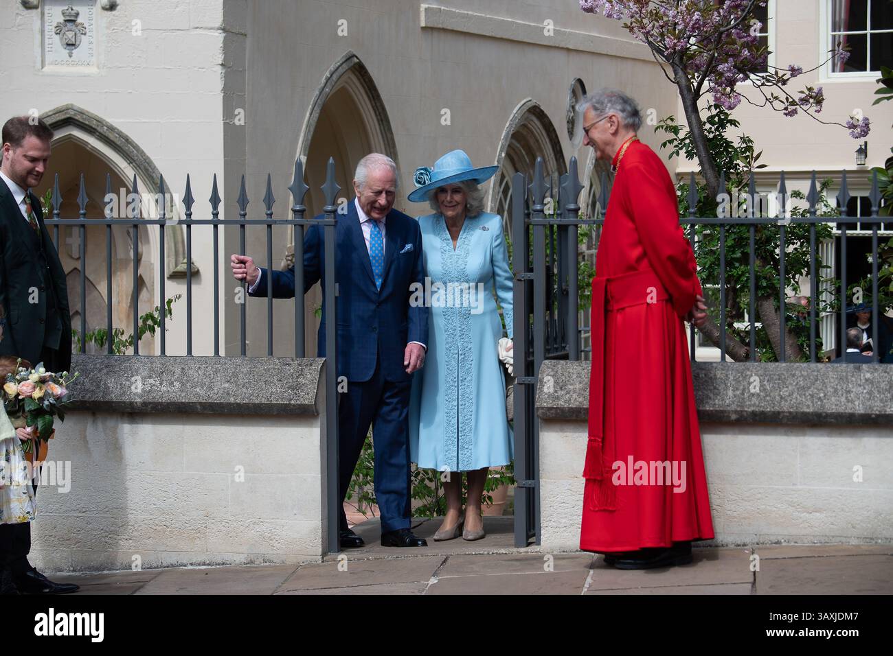 Windsor, UK. 21st April, 2025. King Charles III and Queen Camilla after ...