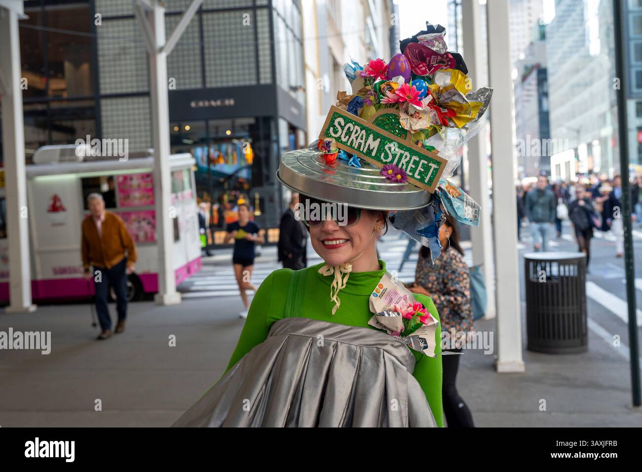 A person wears a Scram Street costume in reference to Sesame Street at ...