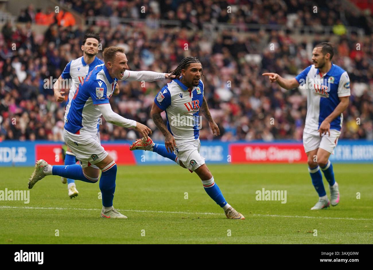 Blackburn Rovers' Tyrhys Dolan celebrates scoring their side's first ...