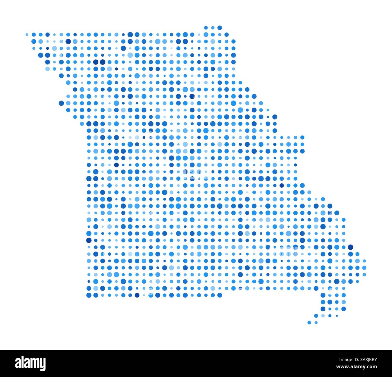 Missouri Dot Map. US State Digital Style Shape. Missouri vector image ...