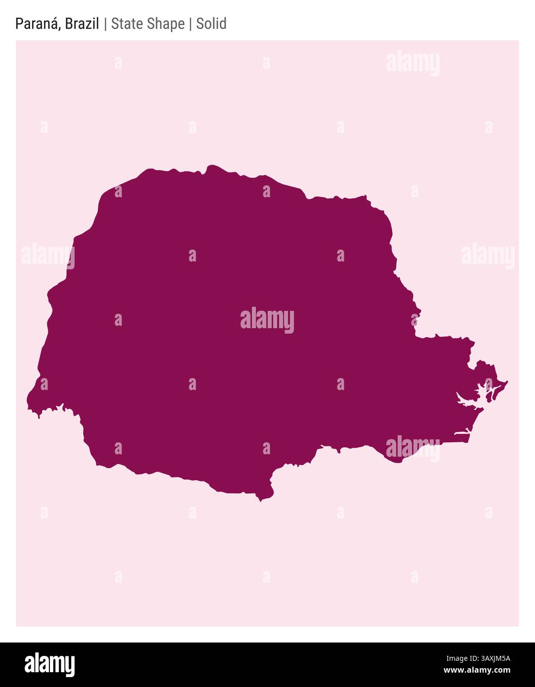 Parana, Brazil. Simple vector map. State shape. Solid style. Border of ...