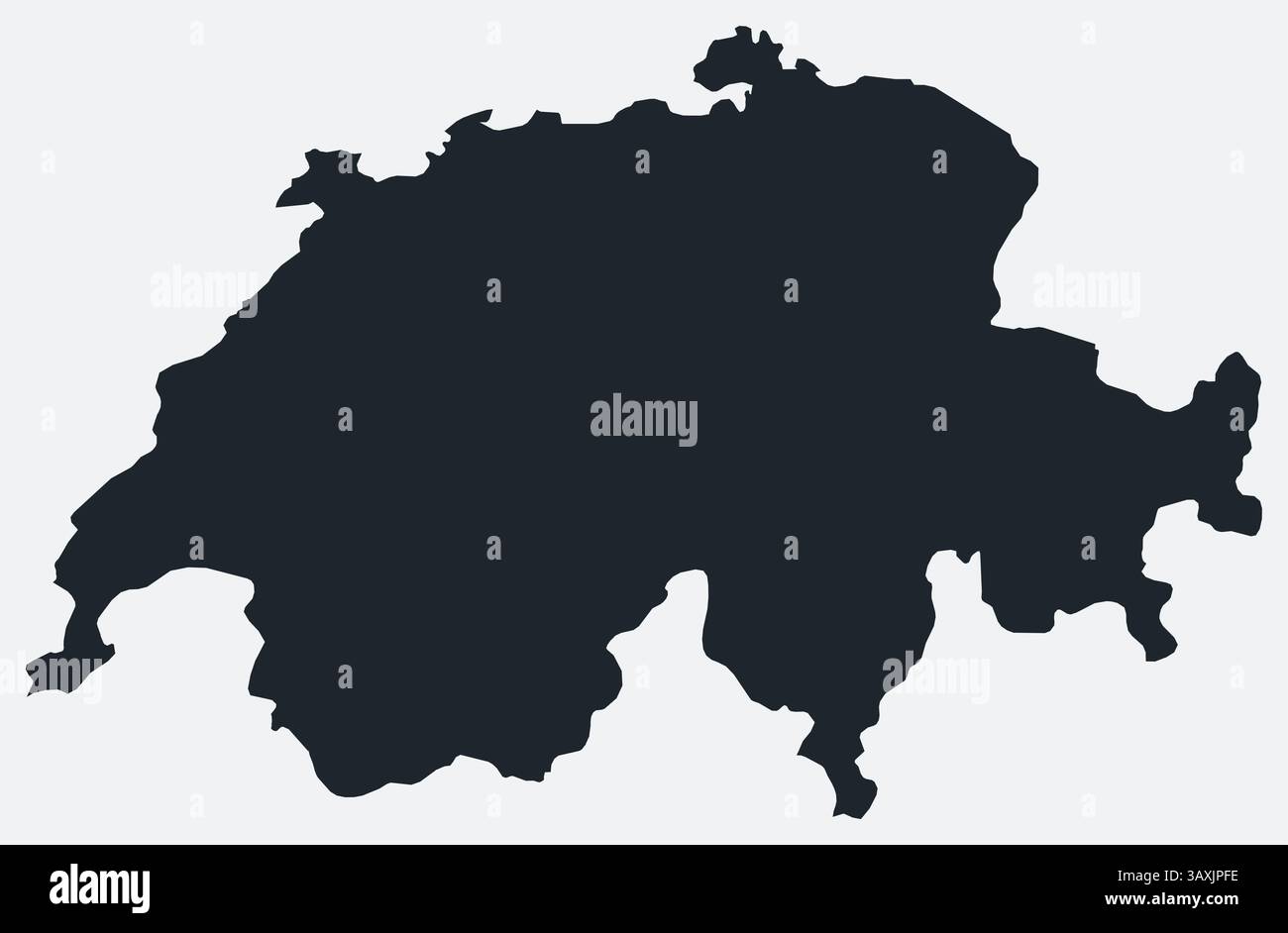 Switzerland map. Just a simple border map. Shape of the country. Flat ...